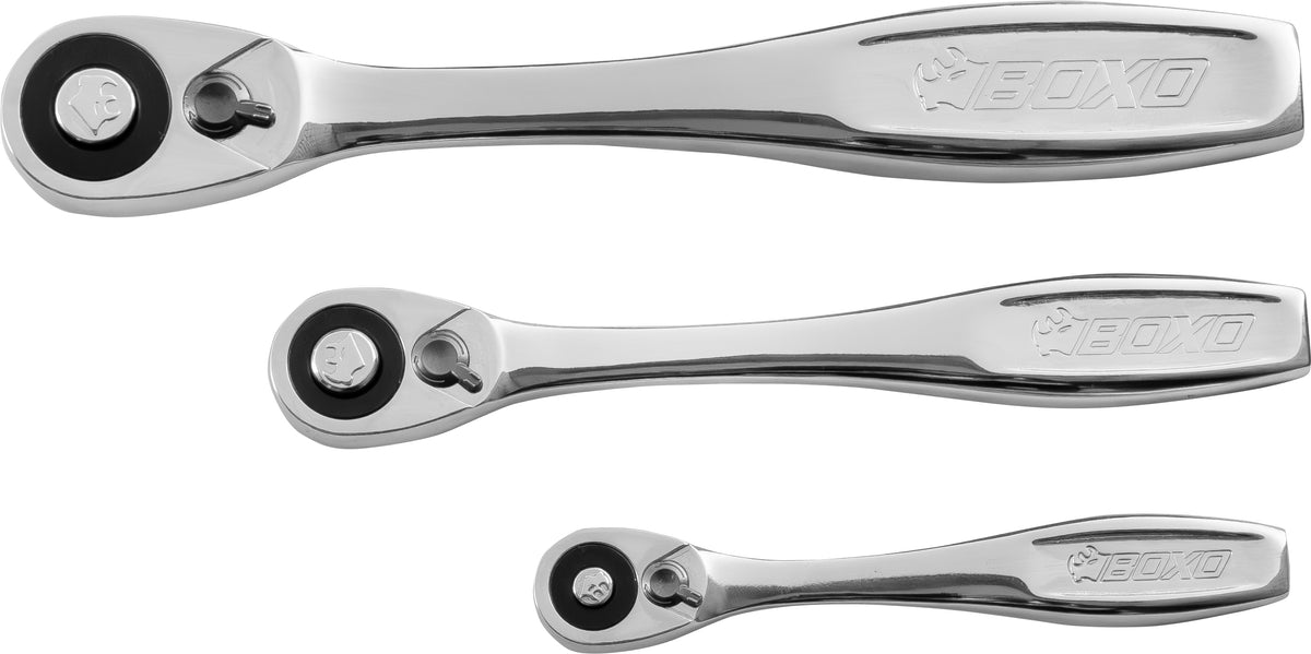 BOXO 3Pc Slim Head Ratchet Set Push Button Release – Boxo UK