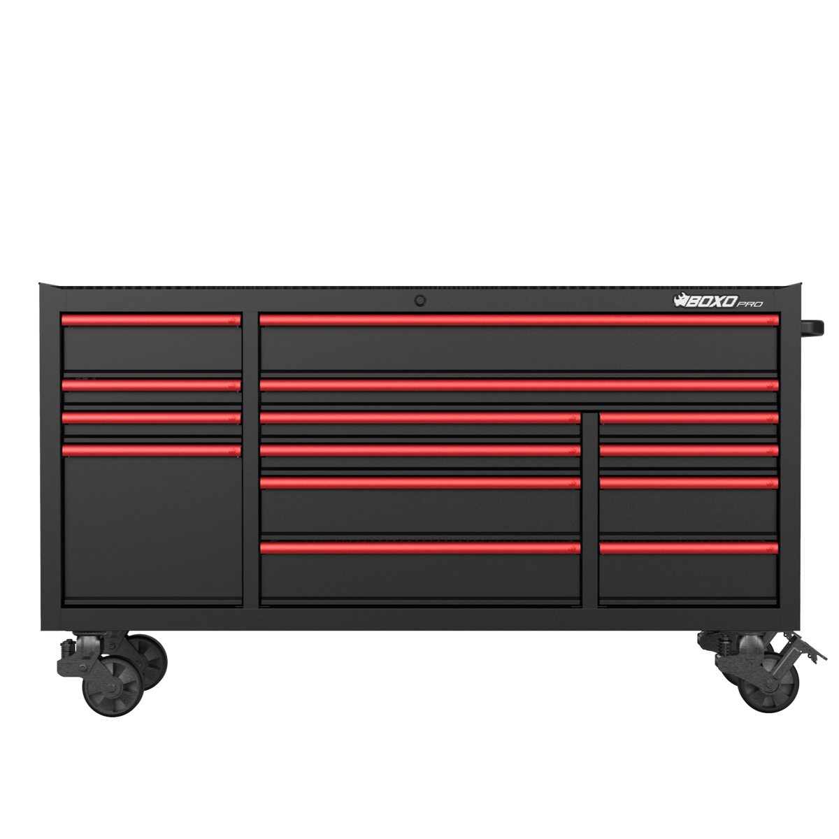BOXO PRO 72" Gloss Finish 14 Drawer Roll Cabinet - Various Trim Option ...