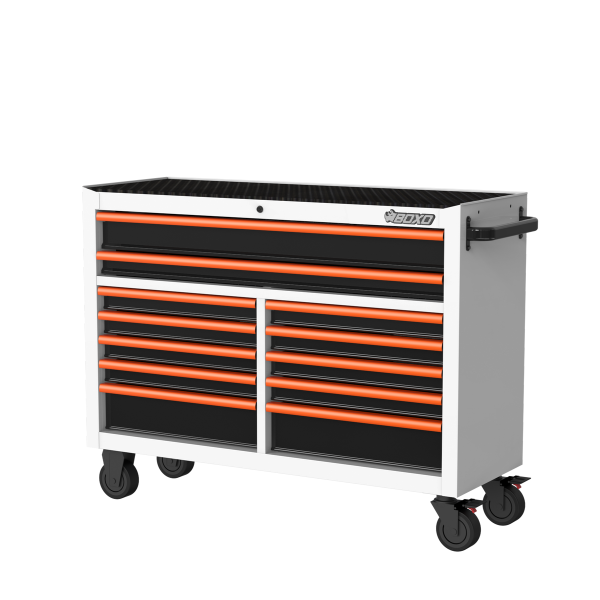 BOXO 53" 12 Drawer Roll Cabinet with Drawer Trim Pack - White Body wit ...