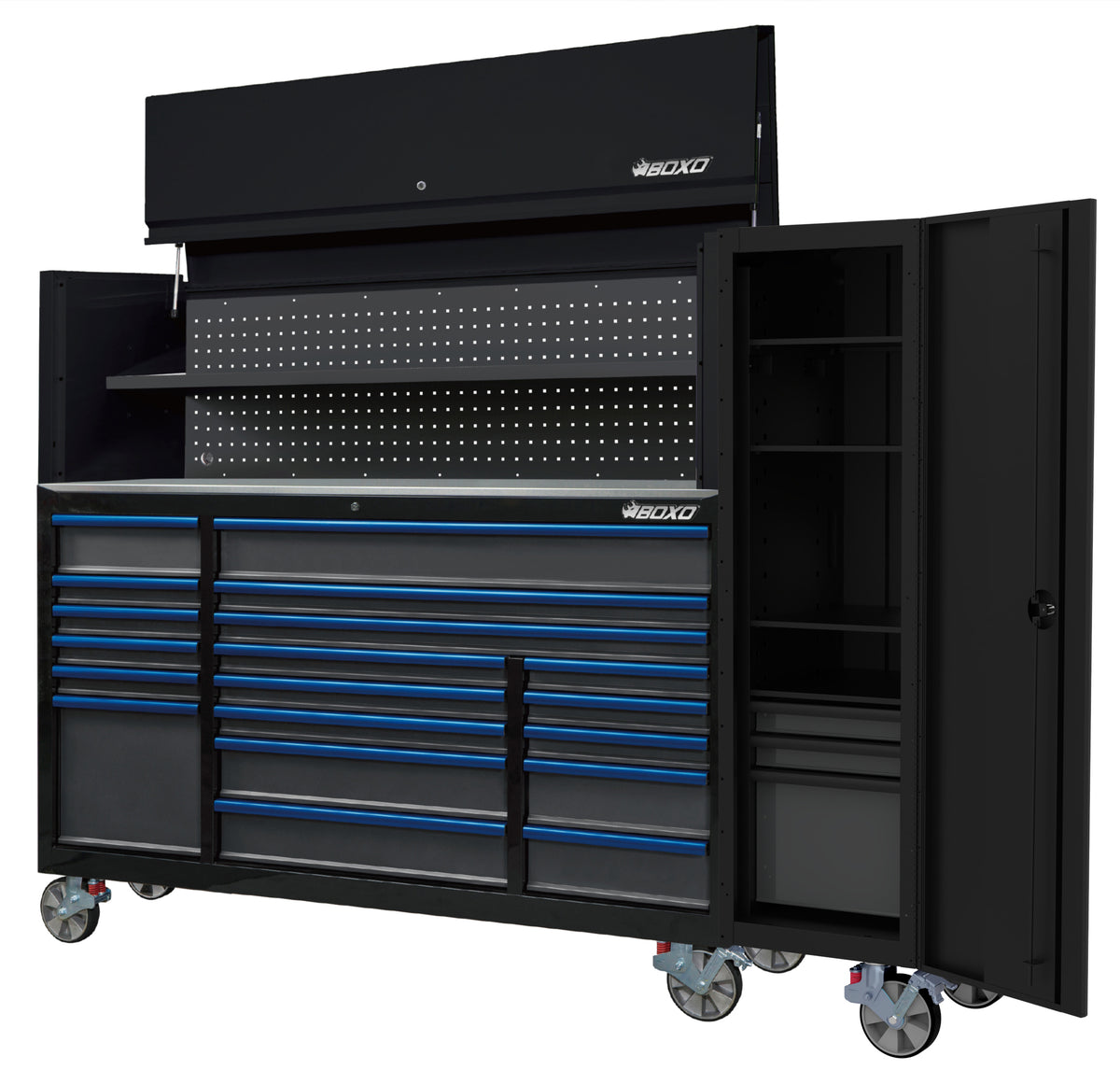 BOXO Full Height Side Locker for BOXO 72" Toolbox Stack - Black – Boxo UK